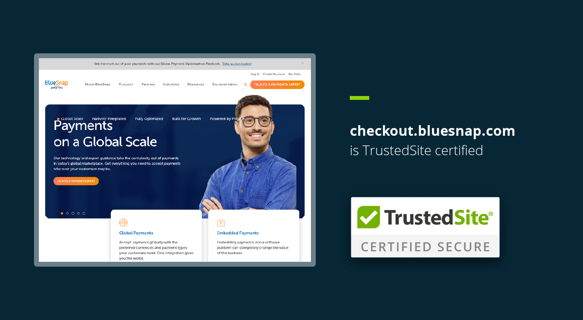 checkout.bluesnap.com is TrustedSite Certified