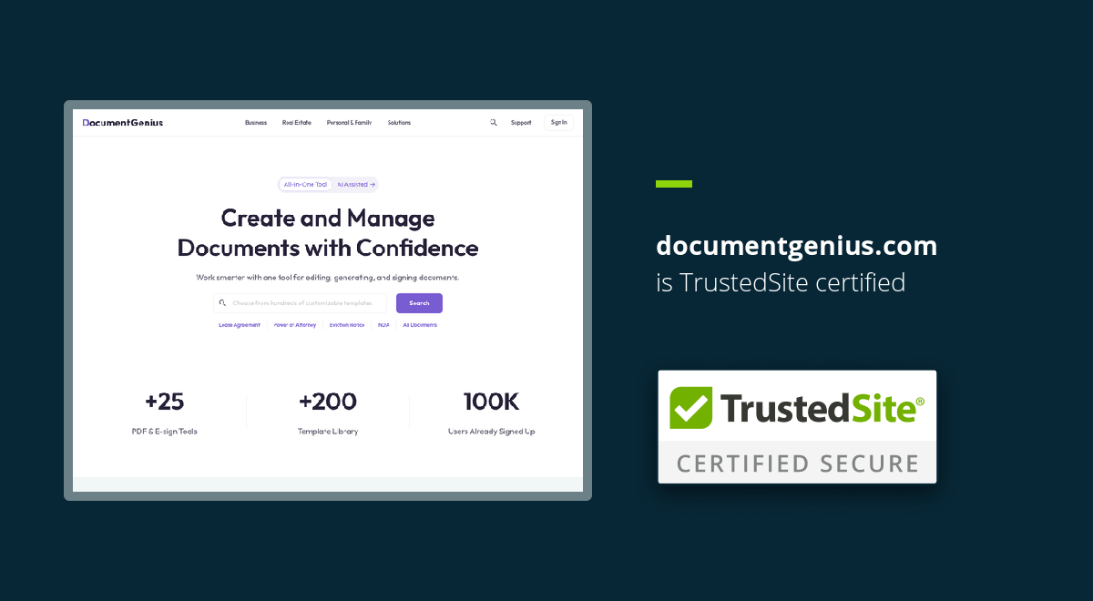 documentgenius.com is TrustedSite Certified