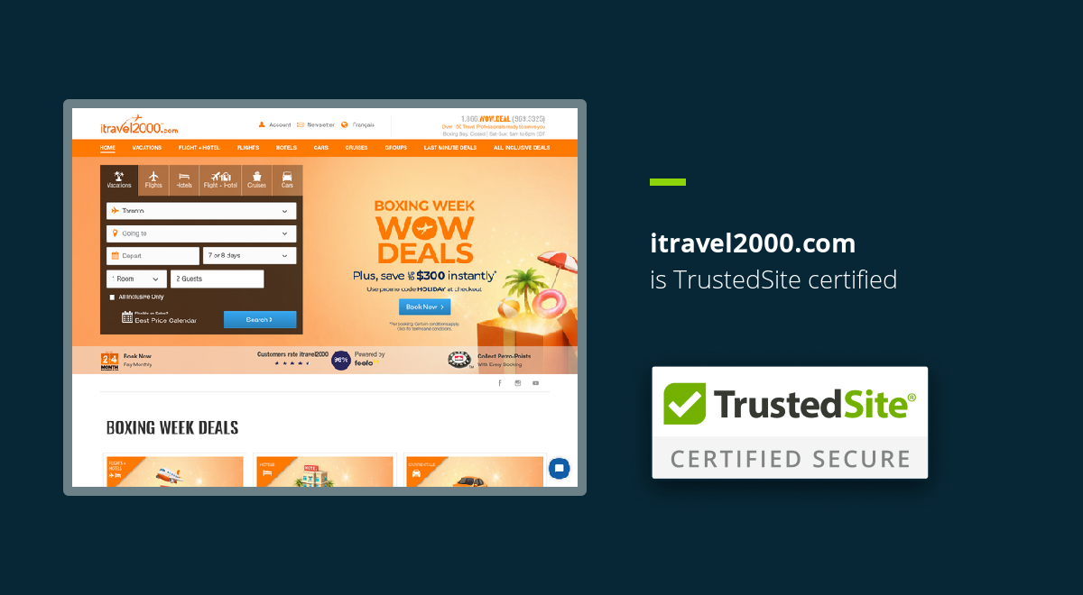 itravel2000.com is TrustedSite Certified