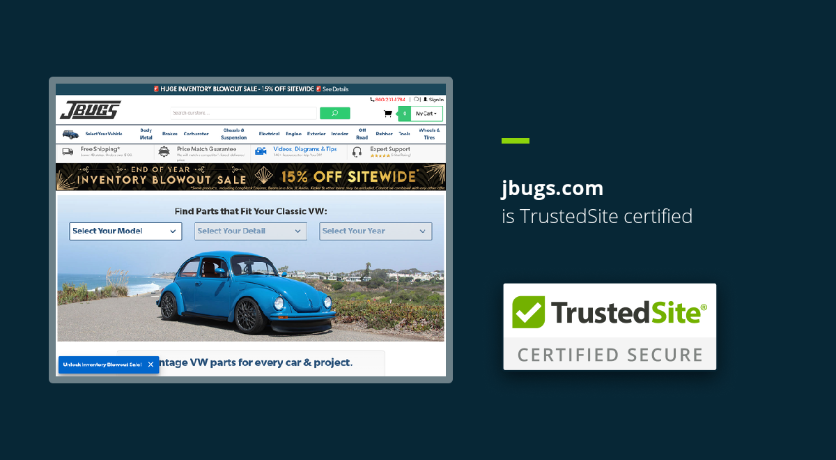 jbugs.com is TrustedSite Certified