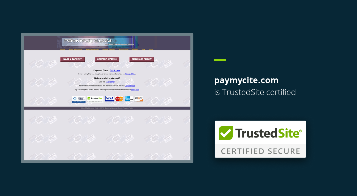 paymycite.com is TrustedSite Certified