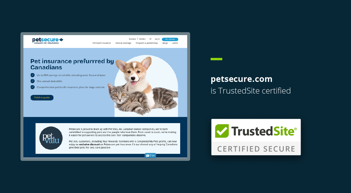 petsecure.com is TrustedSite Certified