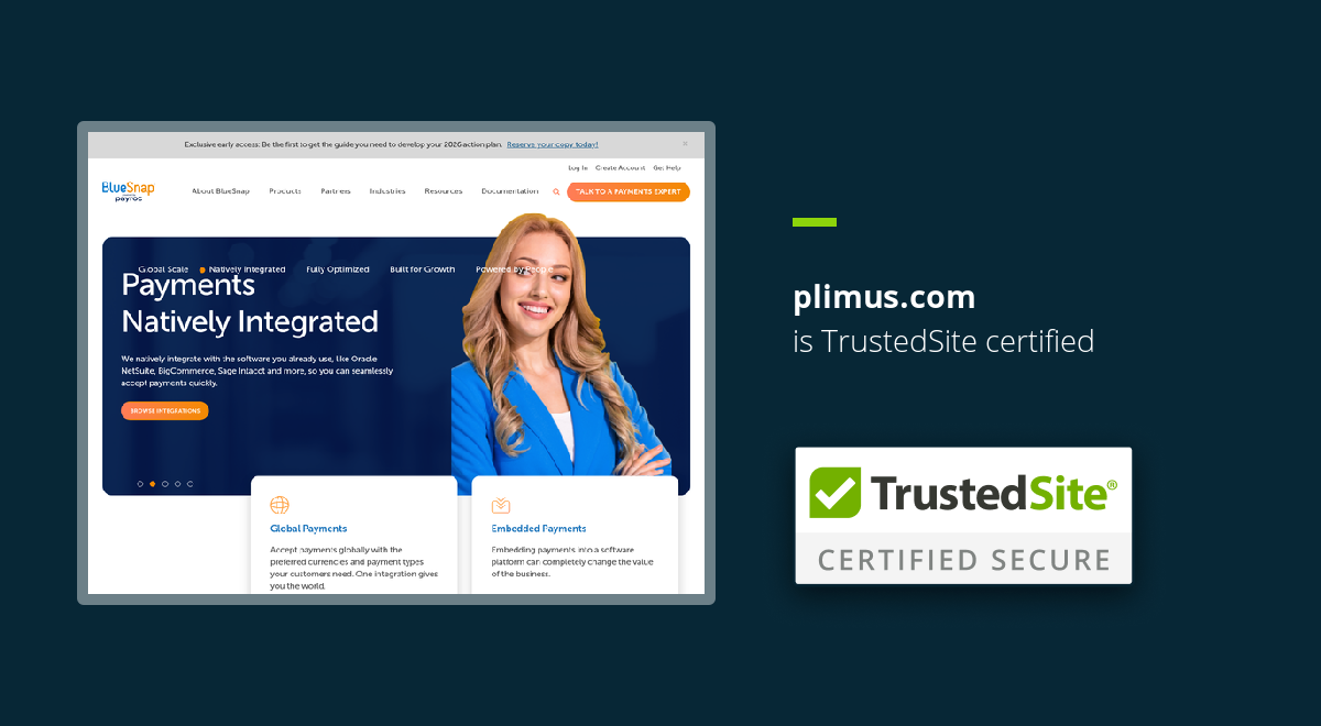 plimus.com is TrustedSite Certified
